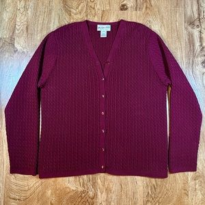 Pendleton | Sweaters | Womens Pendleton Burgundy Maroon Cable Knit ...